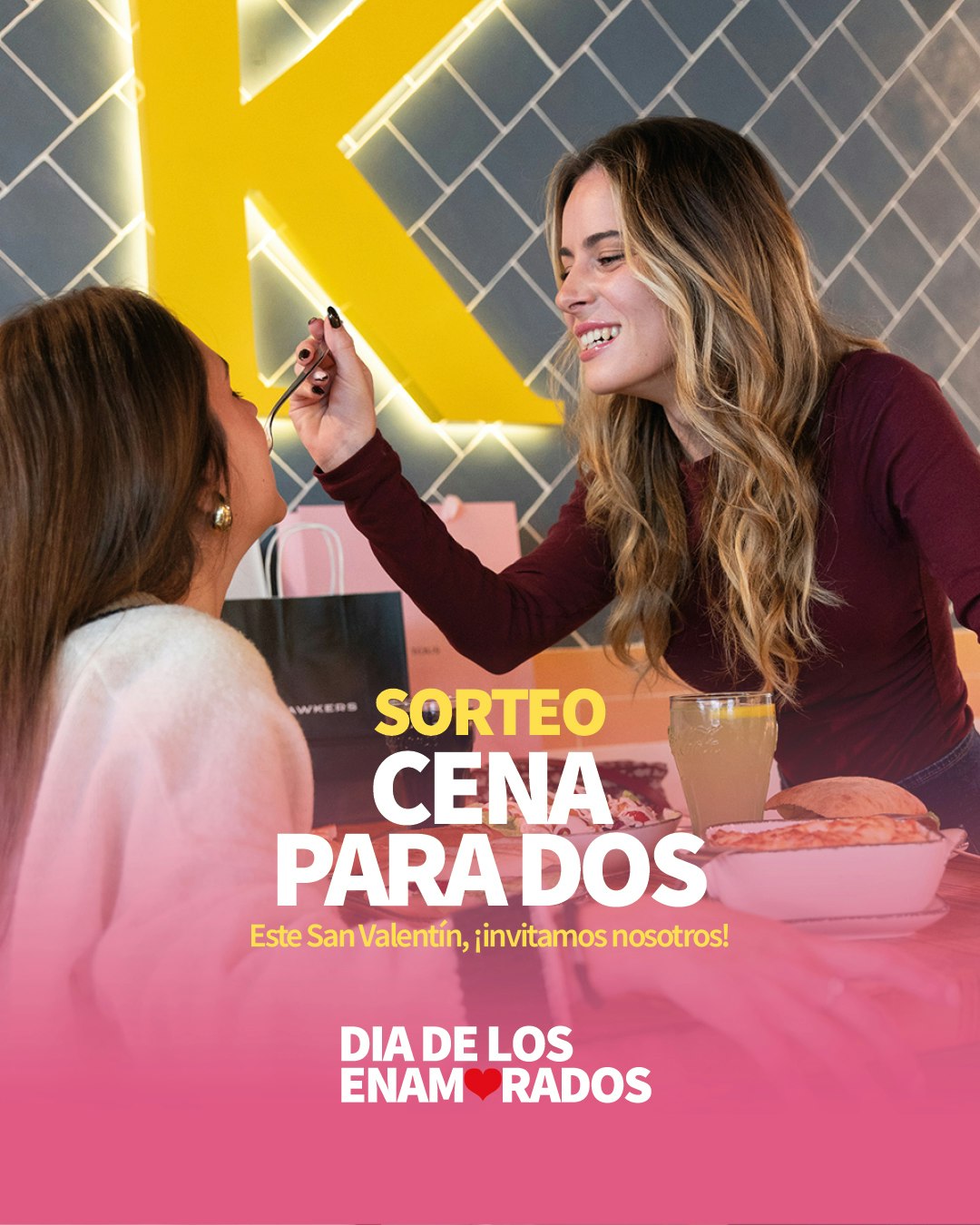 Sorteo San Valentín cena en restaurante Krunch de Valle Real